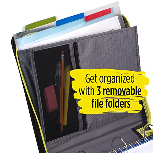 Five Star 2 Inch Zipper Binder, 3 Ring Binder, Removable File Folders, Durable, Black (73289)