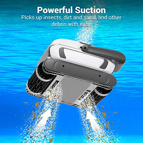 AIPER Automatic Robotic Pool Cleaner with Ultra Triple Motors, Large Top Loading Filter Baskets&Wall Climbing Function, Ideal for In-Ground/Above Ground Pools Up to 50 Feet, Gray (OC1200 Pro)