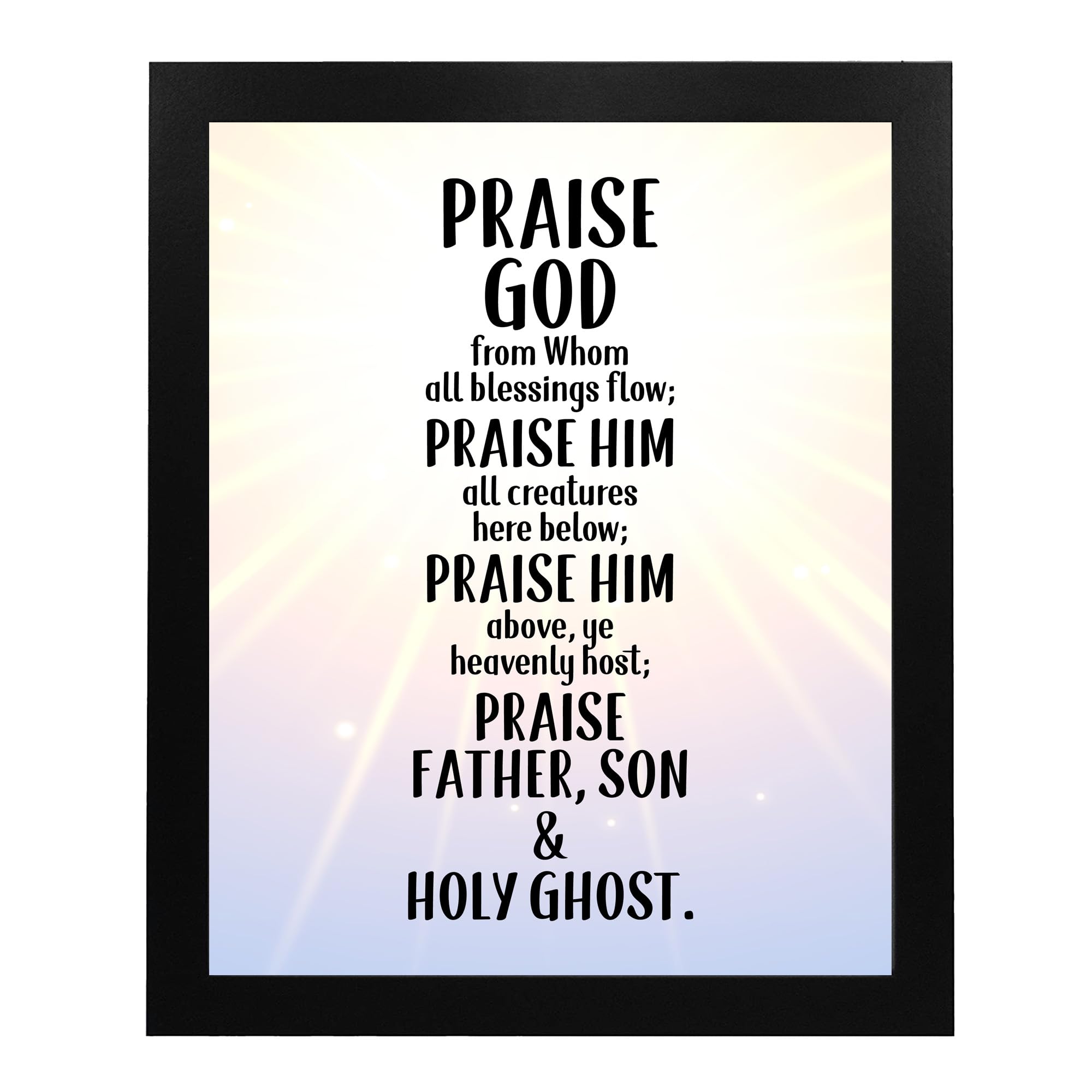Praise God-Christian Wall Art, This Inspirational Hymn Music Christian Wall Decor Print Is A Classic Hymnal Wall Decorations for Living Room, Office Decorations, & Church Wall Decor! Unframed-8 x10"