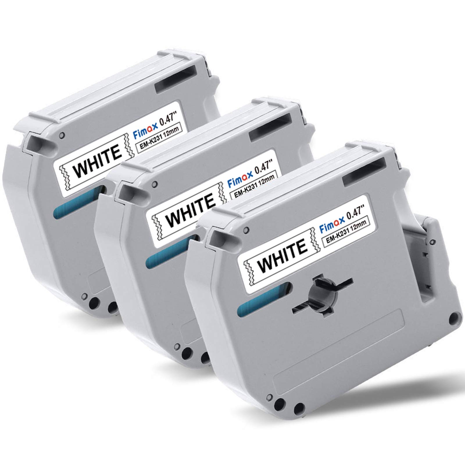 Fimax Compatible Tape Replacement for Brother M-K231s Label Tape M231 MK-231 MK231 12mm 0.47'' White Tape Ptouch M Tape Work with Brother P Touch Label Maker PT-M95, PT-90, PT-70, PT-65, PT-85, 3-Pack