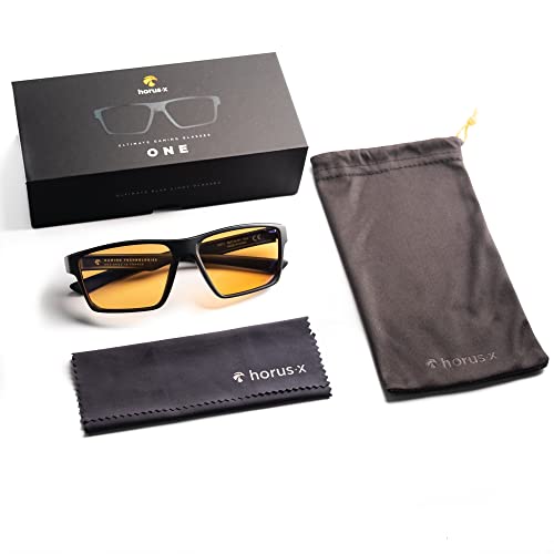 Horus X • Blue Light Blocking Gaming Glasses - Professional Screen Filter Anti Glare Fatigue Eyestrain Men and Women | Amber