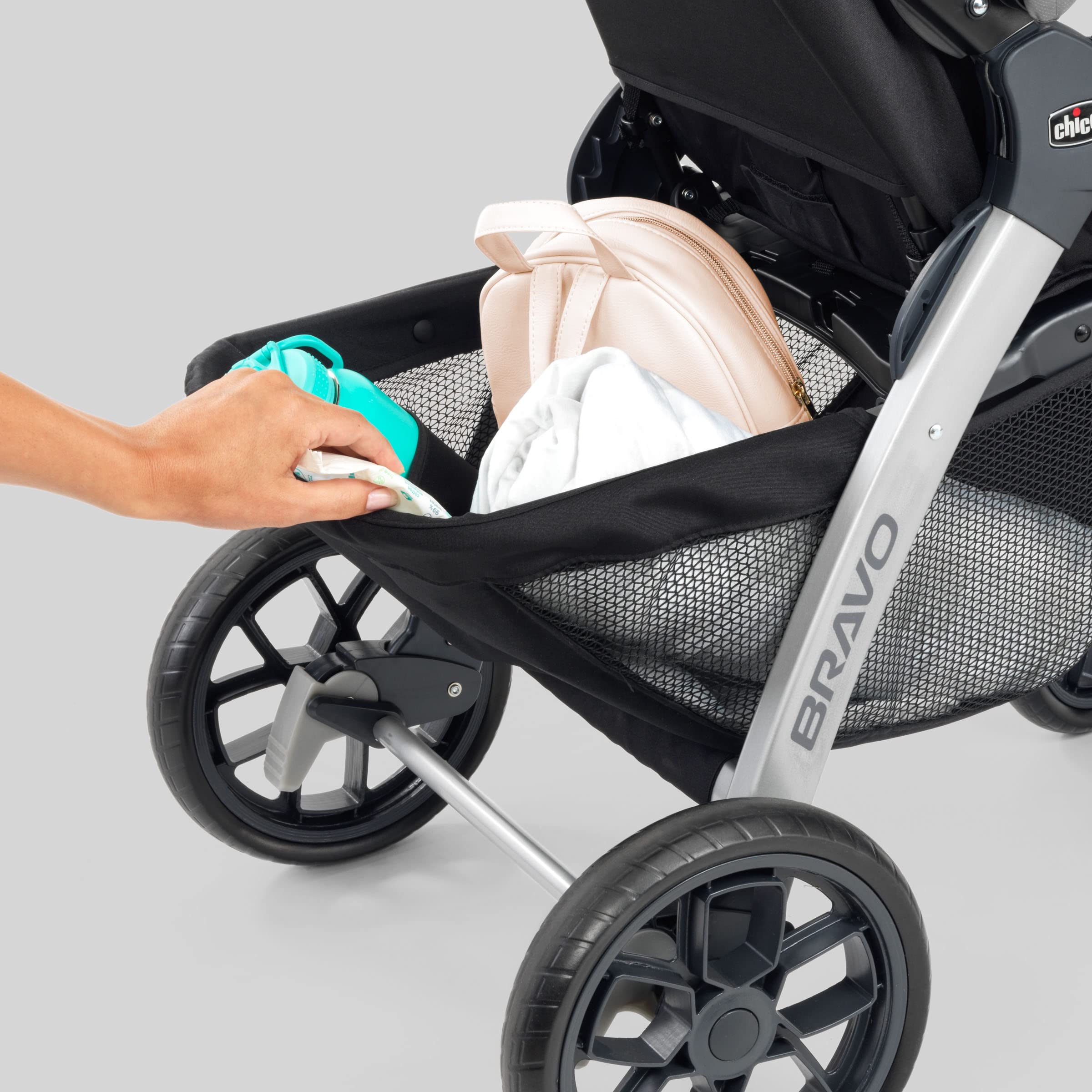 Chicco Bravo 3-in-1 Trio Travel System, Quick-Fold Car Seat and Stroller Combo with KeyFit 30 for Infant | Brooklyn/Navy