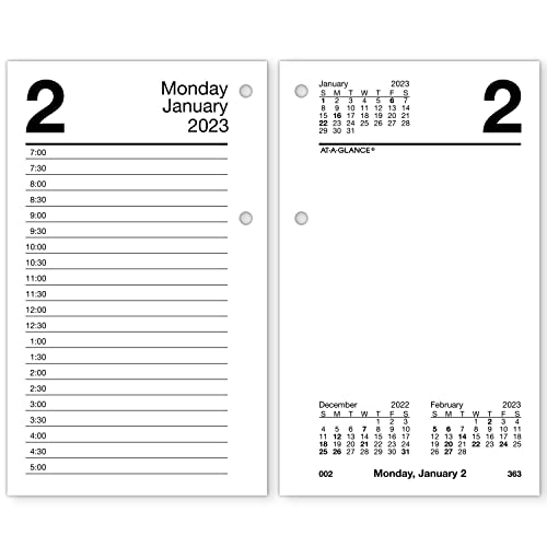 AT-A-GLANCE 2023 Daily Desk Calendar Refill, 3-1/2" x 6", Loose Leaf, Recycled (E717R50)