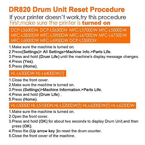 GALADA Compatible Drum Unit Replacement for Brother DR820 DR-820 for Brother HL-L6200DW HL-L6200DWT MFC-L5850DW MFC-L5900DW HL-L5200DW MFC-L5700DW MFC-L5800DW MFC-L6800DW Printer(Black,1 Pack)