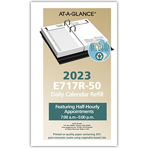 AT-A-GLANCE 2023 Daily Desk Calendar Refill, 3-1/2" x 6", Loose Leaf, Recycled (E717R50)