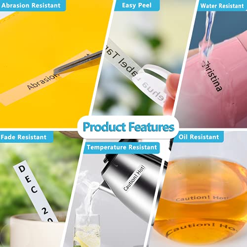 Hehua Tz Tape 12mm 0.47 Laminated Clear TZe-131 TZe131 Compatible for Brother Label Maker Tape 12mm 0.47 Clear TZ-131 TZ131 for Ptouch PT D210 D200 D220 D600 PTH110, 1/2'' Black on Clear, 6 Pack