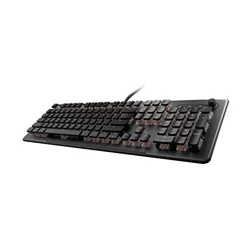 ROCCAT Vulcan II Max – Optical-Mechanical PC Gaming Keyboard with Customizable RGB Illuminated Keys and Palm Rest, Titan II Tactile Linear Switches, Aluminum Plate, 100M Keystroke Durability – Black