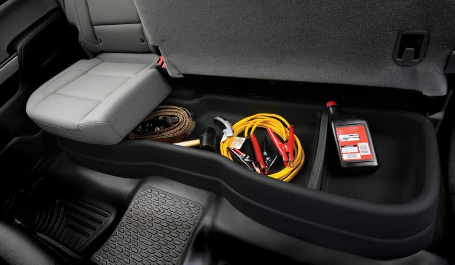 Husky Liners Gearbox Storage Systems | Under Seat Storage Box - Black | 09001 | Fits 2007-2013 Chevrolet Silverado/GMC Sierra 1500, 2007-2014 Chevrolet Silverado/GMC Sierra 2500/3500 Crew Cab 1 Pcs