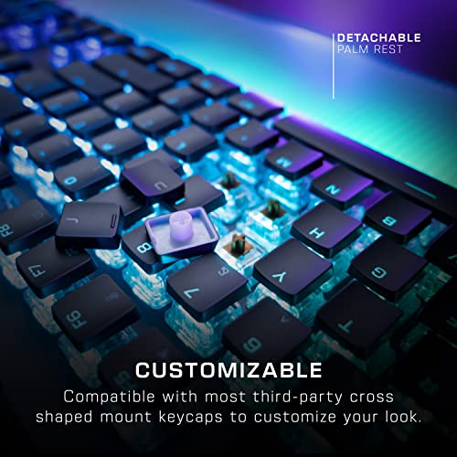 ROCCAT Vulcan II Max – Optical-Mechanical PC Gaming Keyboard with Customizable RGB Illuminated Keys and Palm Rest, Titan II Tactile Linear Switches, Aluminum Plate, 100M Keystroke Durability – Black