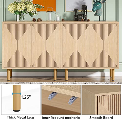 LITTLE TREE Sideboard Buffet Modern Storage Cabinet with Doors Brown