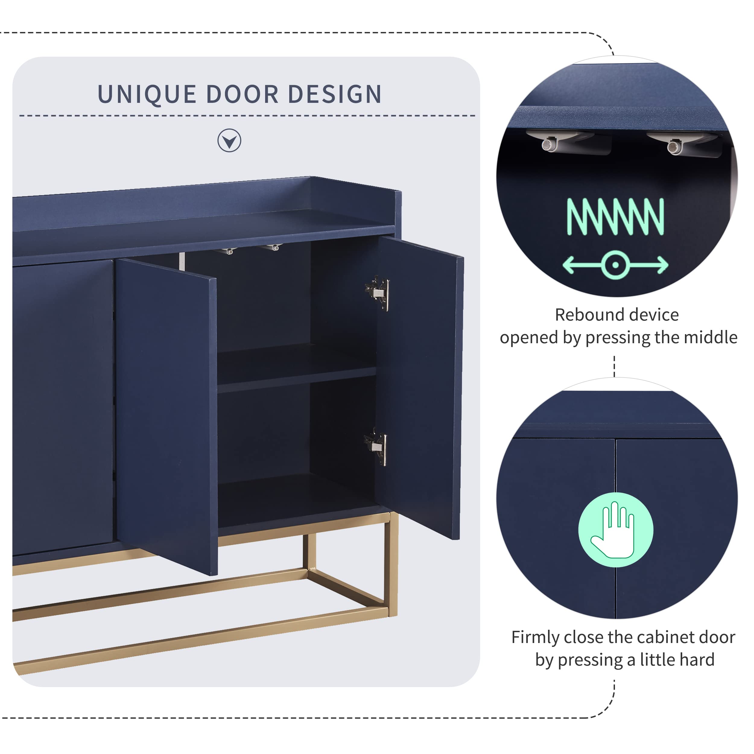 CuisinSmart Buffet Cabinet with Storage, Kitchen Sideboard Buffet Cabinet with Storage Door and Open Shelf, Entryway Sideboard Storage Cabinet for Dining Room Living Room