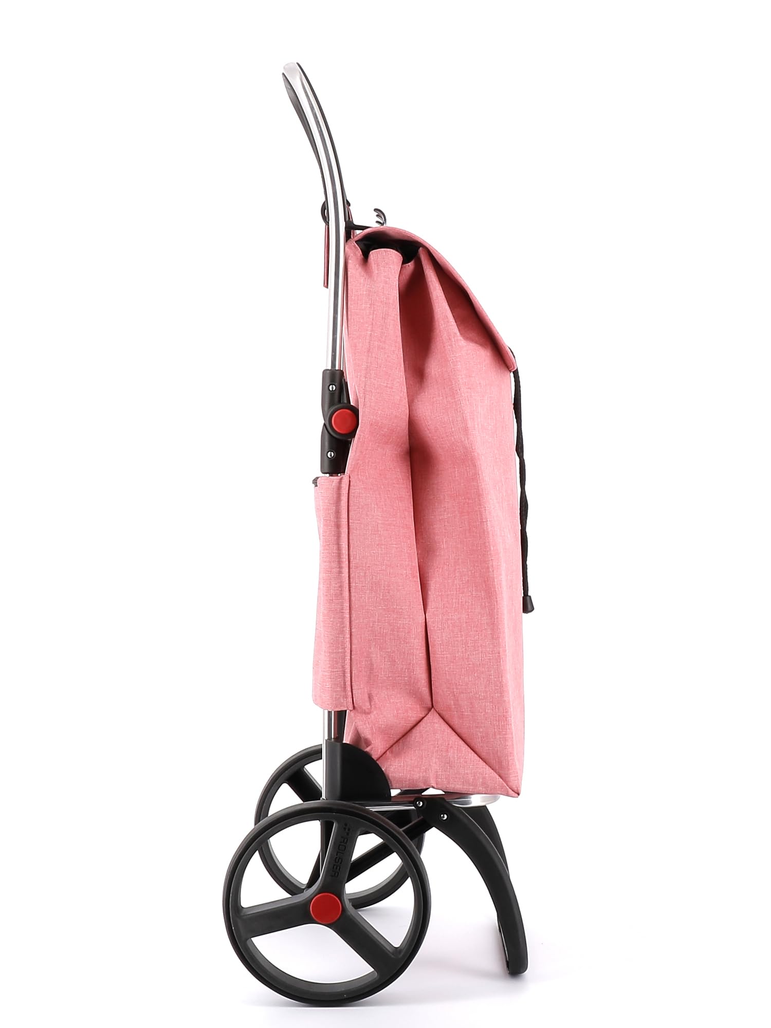 Foldable Grocery Shopping Cart with Wheels | Collapsible Personal Folding Cart for Groceries | Durable & Portable | Coral