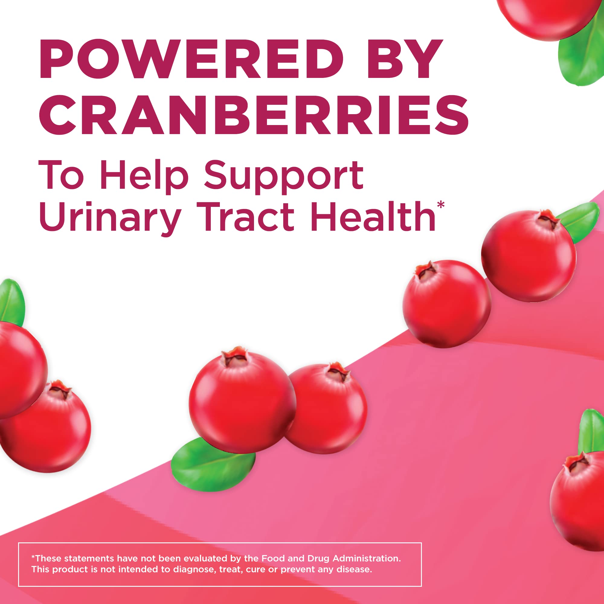 Rephresh Cranberry Urinary Tract Health Plus Immune Supplement, Blended with Vitamin D + Zinc - 50 Count