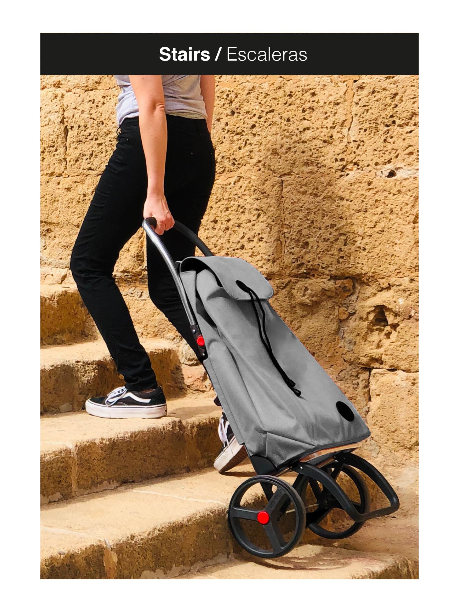 Foldable Grocery Shopping Cart with Wheels | Collapsible Personal Folding Cart for Groceries | Durable & Portable | Coral
