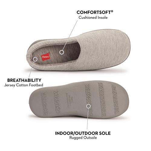Hanes Womens Soft Waffle Knit Clog Slippers with Indoor/Outdoor Sole , Grey , Small