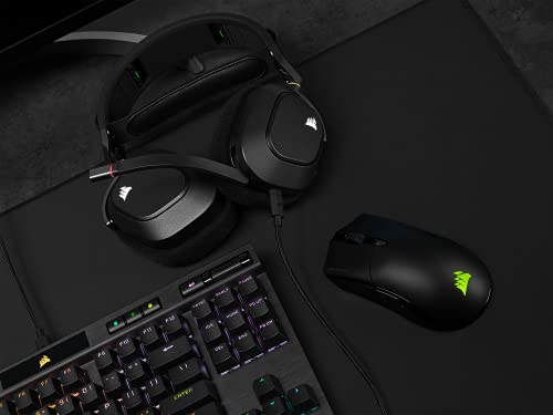 Corsair HS80 RGB WIRELESS Premium Gaming Headset with Dolby Atmos Audio (Low-Latency, Omni-Directional Microphone, 60ft Range, Up to 20 Hours Battery Life, PS5/PS4 Wireless Compatibility) Black