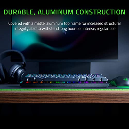 Razer Huntsman Mini 60% Gaming Keyboard: Fast Keyboard Switches - Clicky Optical Switches - Chroma RGB Lighting - PBT Keycaps - Onboard Memory - Classic Black (Renewed)