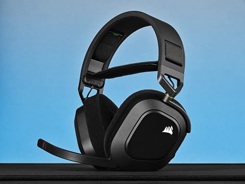 Corsair HS80 RGB WIRELESS Premium Gaming Headset with Dolby Atmos Audio (Low-Latency, Omni-Directional Microphone, 60ft Range, Up to 20 Hours Battery Life, PS5/PS4 Wireless Compatibility) Black