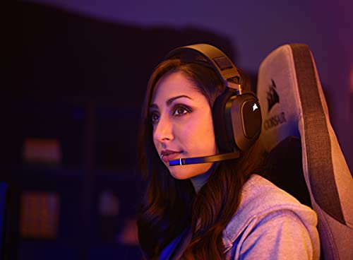 Corsair HS80 RGB WIRELESS Premium Gaming Headset with Dolby Atmos Audio (Low-Latency, Omni-Directional Microphone, 60ft Range, Up to 20 Hours Battery Life, PS5/PS4 Wireless Compatibility) Black