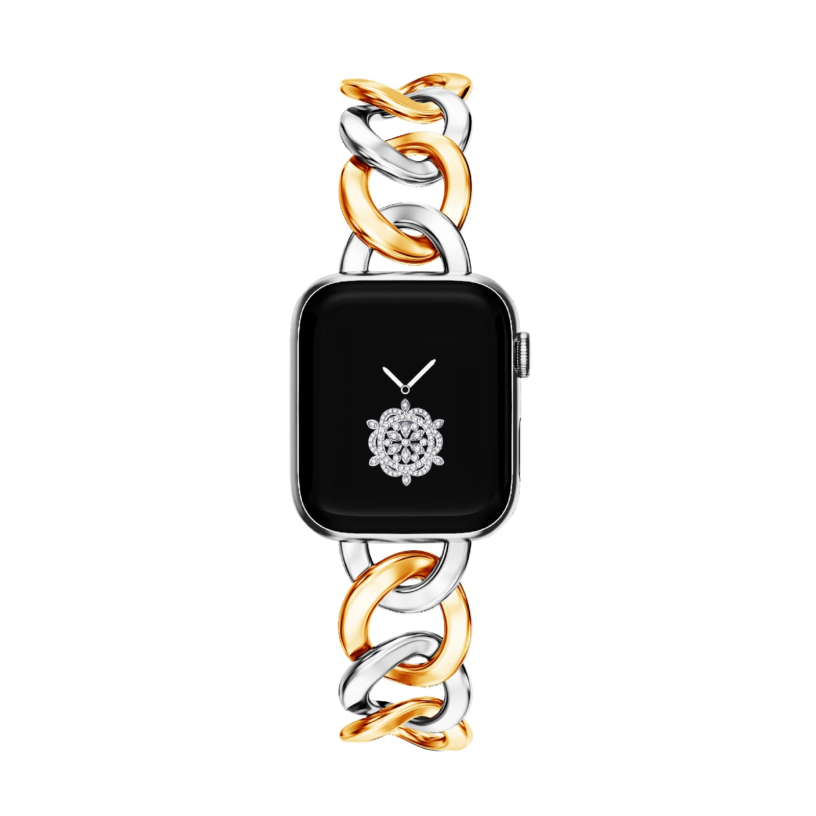 Kolgios 38/40/41mm Gold&Sliver Two Tone Cool Women Chain Smartwatch Bands Compatible for Apple Watch Series Band 9/8/7/6/SE/5 Stylish Adjustable Replacement Bracelet for Iwatch 8/9 Gift for Her