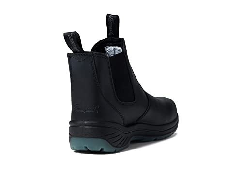 Thorogood 6” Slip On Station Boots for Men and Women - Soft Toe Leather with Quick Release, Slip-Resistant Outsole, and Translucent Non-Marking Bottom; EH Rated, Black - 11 W