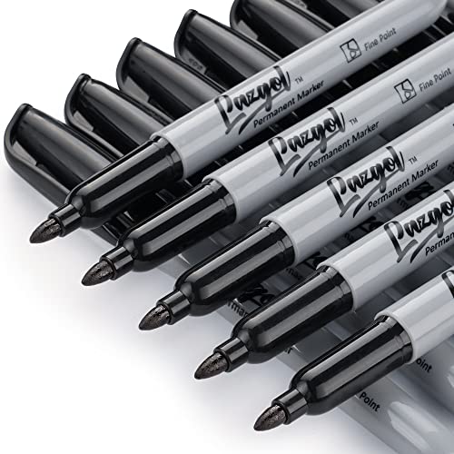 Permanent Markers Bulk, LAZGOL 84 Pack Black Permanent Marker Set, Fine Tip, Waterproof Markers, Premium Smear Proof Pens, Waterproof, Quick Drying, Office Supplies for School, Office, Home