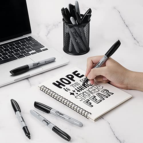 Permanent Markers Bulk, LAZGOL 84 Pack Black Permanent Marker Set, Fine Tip, Waterproof Markers, Premium Smear Proof Pens, Waterproof, Quick Drying, Office Supplies for School, Office, Home