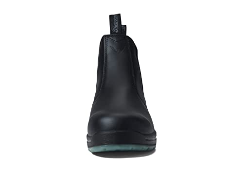 Thorogood 6” Slip On Station Boots for Men and Women - Soft Toe Leather with Quick Release, Slip-Resistant Outsole, and Translucent Non-Marking Bottom; EH Rated, Black - 11 W
