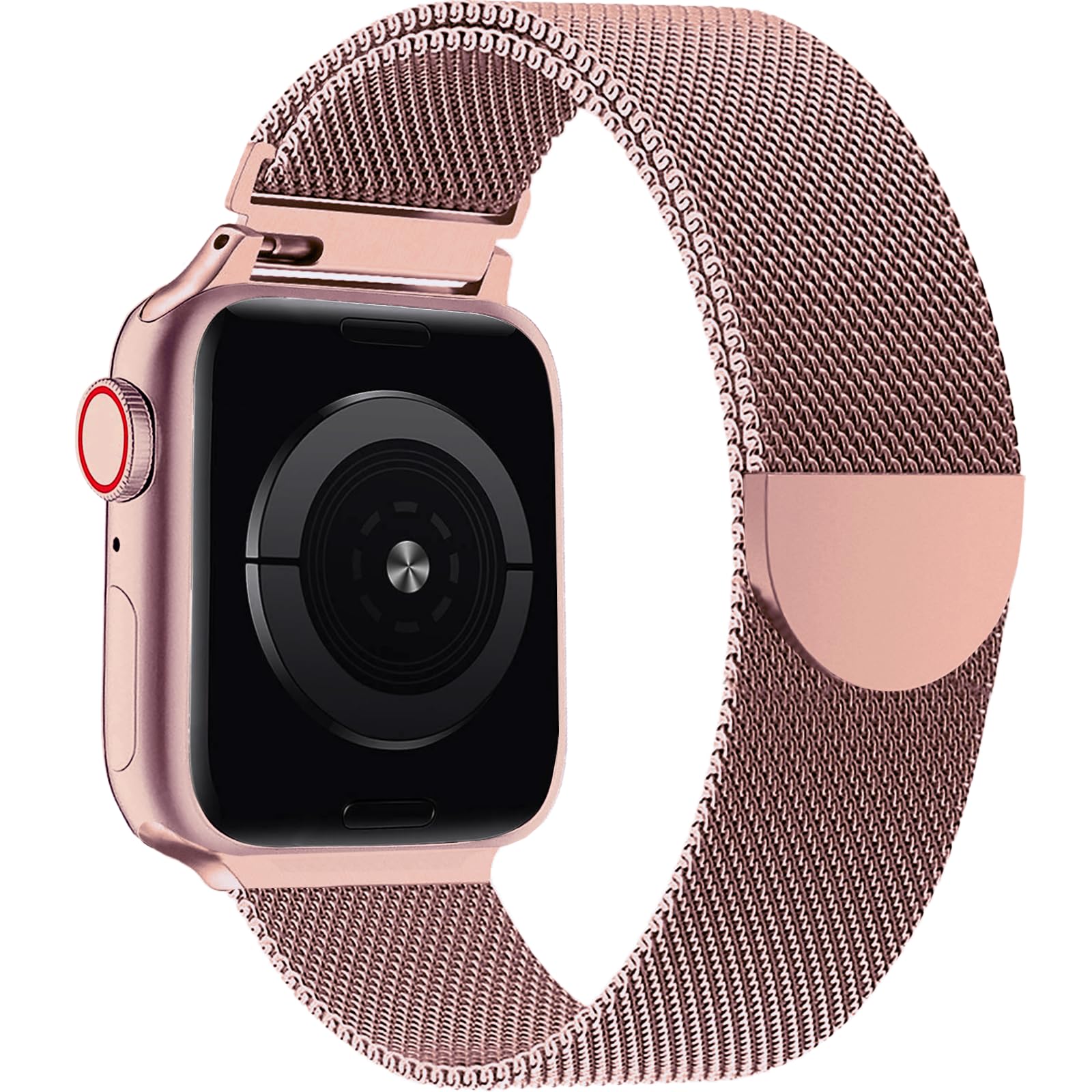 Metal Milanese Loop Band Compatible with Apple Watch Band 38mm 40mm 41mm 42mm 44mm 45mm 49mm Women Men, Stainless Steel Mesh Magnetic Adjustable Strap for iWatch Series Ultra/8/7/6/5/4/3/2/1/SE, Gold