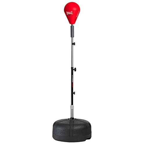 Everlast Hyperflex Strike Bag with Dual Hyperflex Individual Locking Springs and High Density Plastic Base, 63 Inch Maximum Height Setting, Red