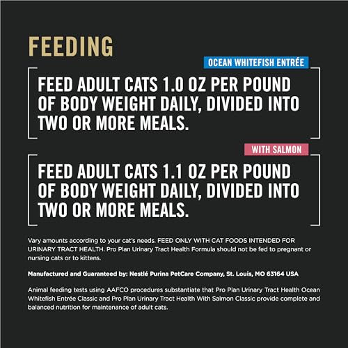 Purina Pro Plan Urinary Tract Health Pate Cat Food Variety Pack, Ocean Whitefish And With Salmon Entrees - (Pack of 24) 3 oz. Cans