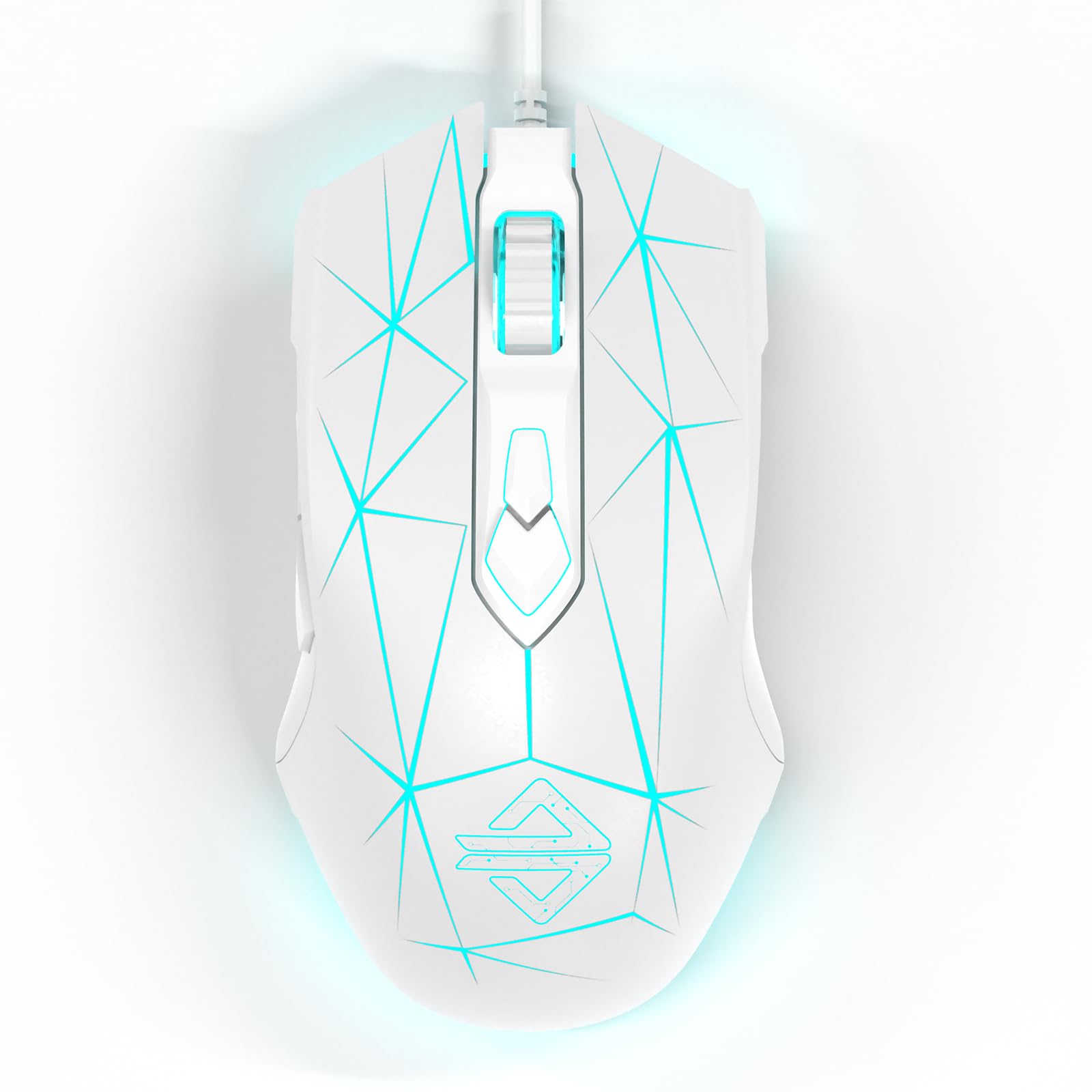 FELICON RGB Lightweight Gaming Mouse, Programmable 7 Buttons, Ergonomic LED Backlit USB Gamer Mice Computer Laptop PC, for Windows Mac OS Linux(Star White)