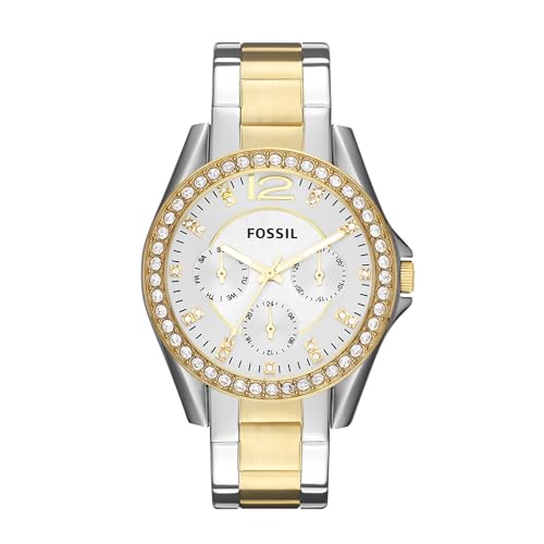 Fossil Women's Riley Quartz Stainless Steel Multifunction Watch, Color: Gold/Silver (Model: ES3204)