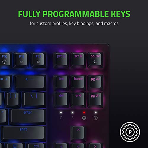 Razer BlackWidow V3 Tenkeyless TKL Mechanical Gaming Keyboard: Yellow Mechanical Switches - Linear & Silent - Chroma RGB Lighting - Compact Form Factor - Programmable Macros - USB Passthrough