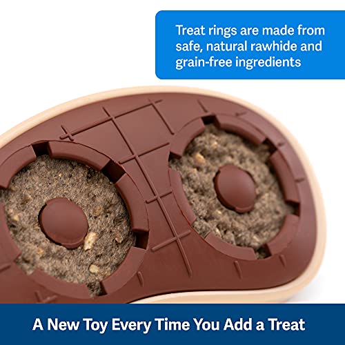 PetSafe Busy Buddy Slab o’ Sirloin Dog Toys – Treat Ring Holding Chew Toy – BPA Free Rubber – Beef Scented – Interactive Pet Puzzle for Boredom or Separation Anxiety – Small to Large Dogs