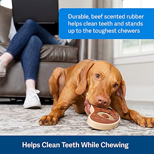 PetSafe Busy Buddy Slab o’ Sirloin Dog Toys – Treat Ring Holding Chew Toy – BPA Free Rubber – Beef Scented – Interactive Pet Puzzle for Boredom or Separation Anxiety – Small to Large Dogs