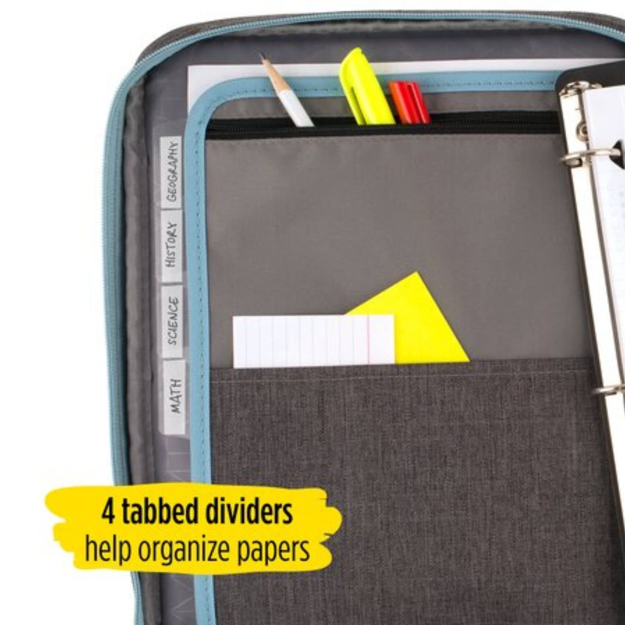 Five Star Carry-All Zipper Binder: 1 in. / 375 Sheet Capacity (Grey)