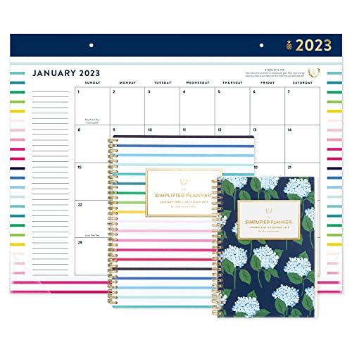 AT-A-GLANCE 2023 Weekly & Monthly Planner, Simplified by Emily Ley, 5-1/2" x 8-1/2", Small, Monthly Tabs, Climbing Rose (EL92-200)