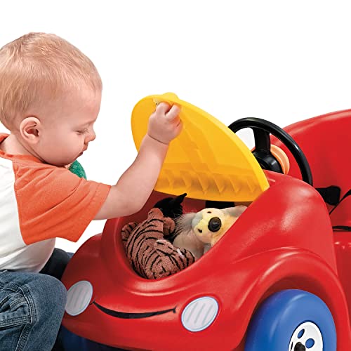 Step2 Push Around Buggy Ride On Toddler Push Car, Red β Ride On Toy with Included Safety Belt, Comfortable Handle, Realistic Wheel for Pretend Play β Push Toy Makes a Great Stroller Alternative