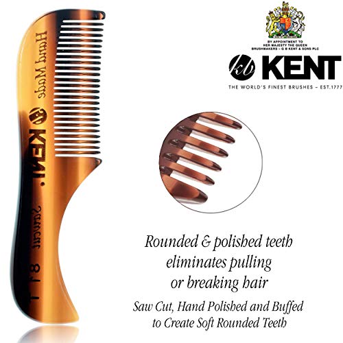 Kent A 81T (2.8") Pocket Comb & Beard Comb for Mustache and Beard - Travel Kit Beard Comb for Grooming/Beard Care - Fine Tooth Comb Mustache Comb Kent Comb for Mustache Kit Beard Grooming Styling Comb