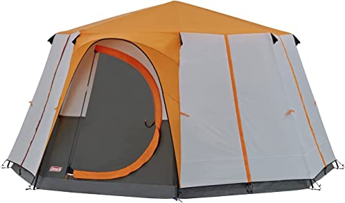 Coleman Tent Octagon, 6 to 8 Man Festival Dome Tent, Waterproof Family Camping Tent with Sewn-in Groundsheet