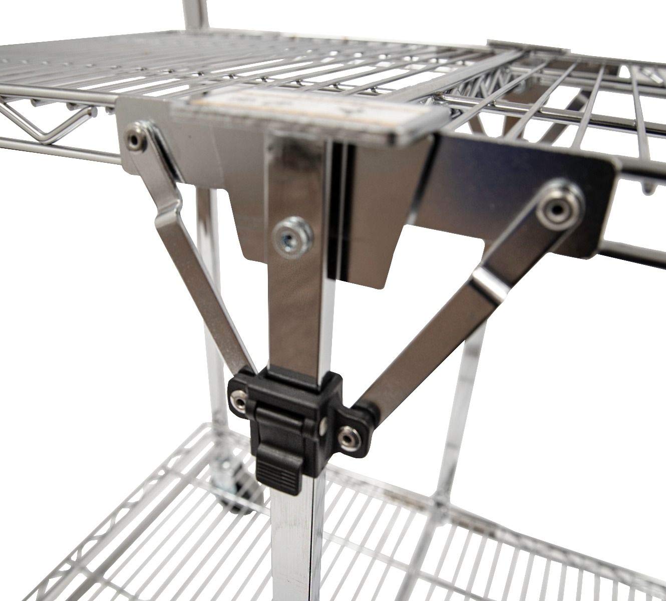 LUXOR WSCC-2 Two-Shelf Collapsible Wire Utility Cart with Wheels, Push Heavy Duty,Holds 200 Pounds and Folds Up for Storage, 37"W x 18.25"D x 30.5"H