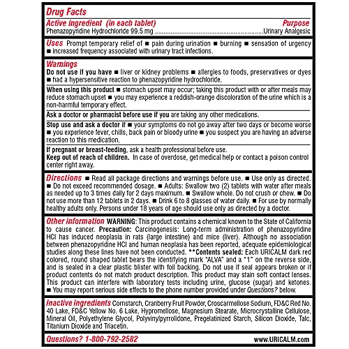 Uricalm Max - Maximum Strength - Prompt Relief of UTI Pain, Burning, Urgency & Increased Frequency - 48 Count