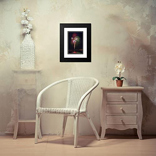 ArtDirect Colorado, Frisco Fireworks Display on July 4th IV 13x18 Black Modern Wood Framed with Double Matting Museum Art Print by Lord, Fred