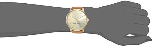 Nine West Women's Gold-Tone and Caramel Colored Strap Watch