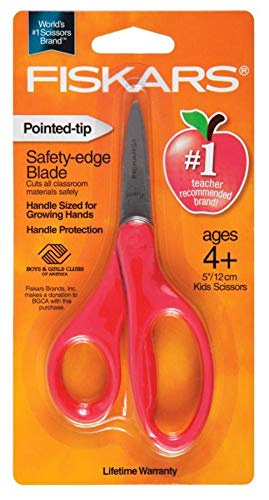 Fiskars 194300-1063 Back to School Supplies, Kids Scissors Pointed-tip, 5 Inch, Color Received May Vary