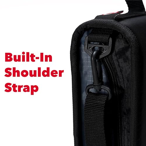 Case-it The Universal Zipper Binder - 2 Inch O-Rings - Padded Pocket That Holds up to 13 Inch Laptop/Tablet - Multiple Pockets - 400 Page Capacity - Comes with Shoulder Strap - Fire Engine Red LT-007