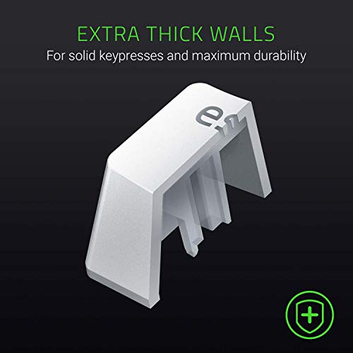 Razer Doubleshot PBT Keycap Upgrade Set for Mechanical & Optical Keyboards: Compatible with Standard 104/105 US and UK layouts - Mercury White