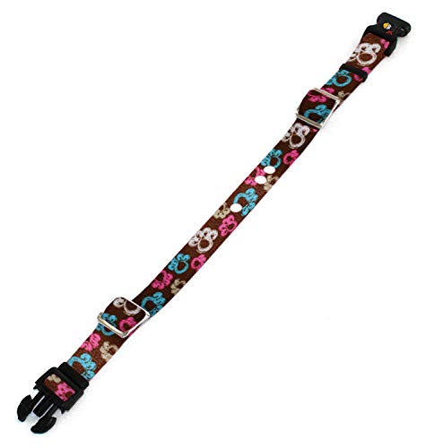 Extreme Dog Fence Replacement Containment and Training Collar Strap for Most Dog Fence Brands - Brown Paws (Small: 10" - 12" x 3/4")