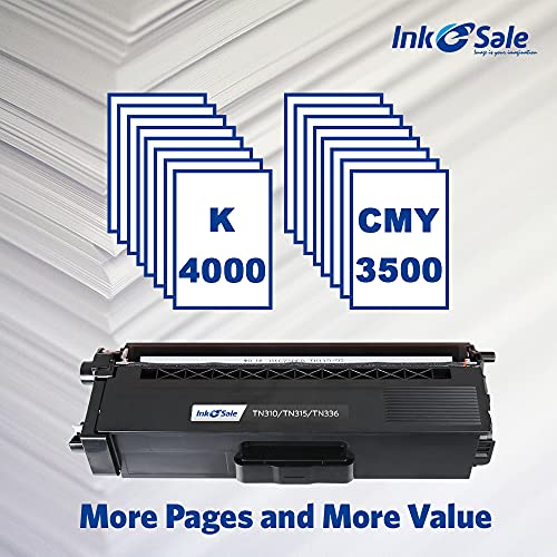 INK E-SALE Compatible Toner Cartridge Replacement for Brother TN336 TN315 TN310 TN331 2KCMY 5-Pack for Brother HL-L8350CDW HL-4150CDN MFC-L8850CDW MFC-9970CDW MFC-L8600CDW